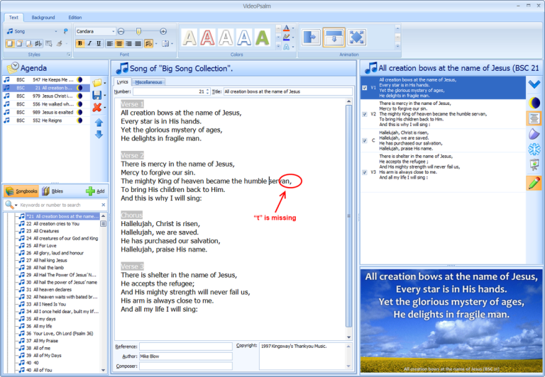VideoPsalm – Free worship presentation software for churches